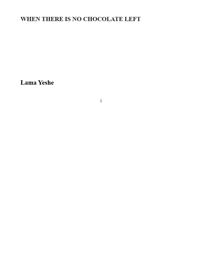 When There's No Chocolate Left | PDF | Mind | Śūnyatā