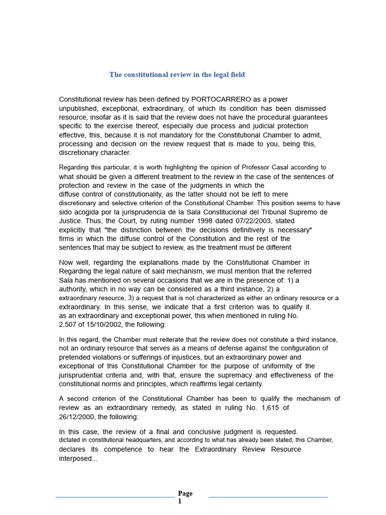 Constitutional Review Mechanism Explained | PDF | Judgment (Law ...
