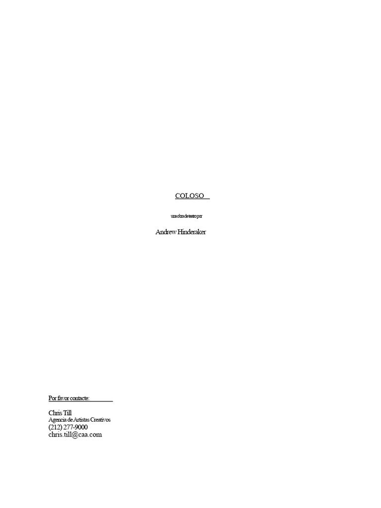 COLOSO - Andrew Hinderaker | PDF | Bailes | Coreografía