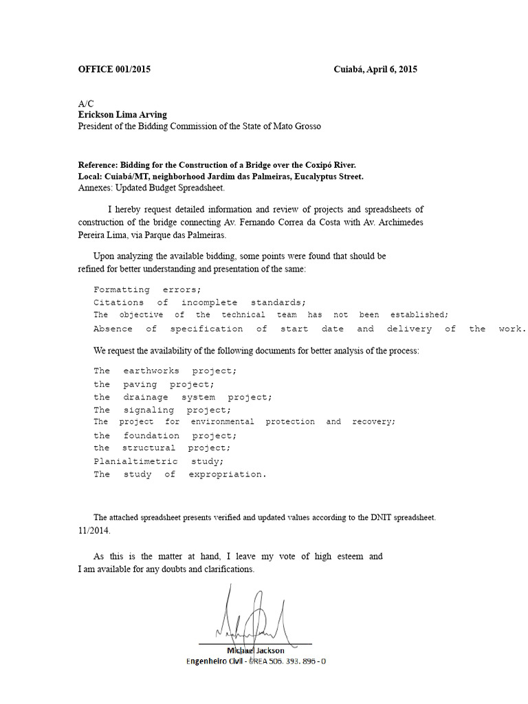 Official Letter With Attachment | PDF
