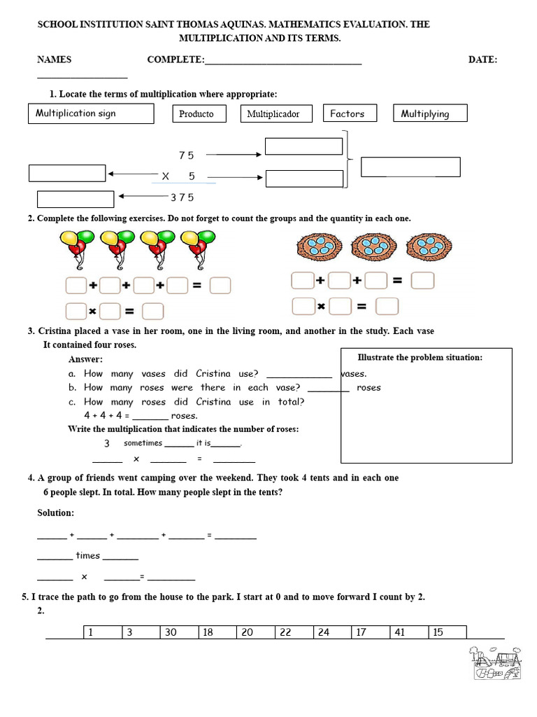 Multiplication Evaluation for Students | PDF