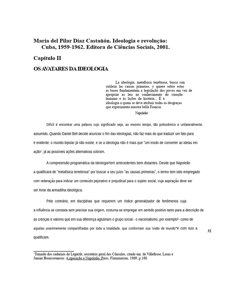 Maria del Pilar Díaz Castañón. Ideologia e Revolução: Cuba 1959-1962 ...