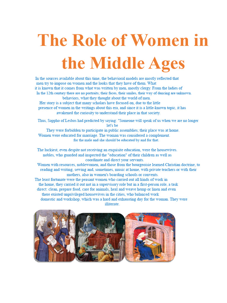 The Role of Women in The Middle Ages | PDF