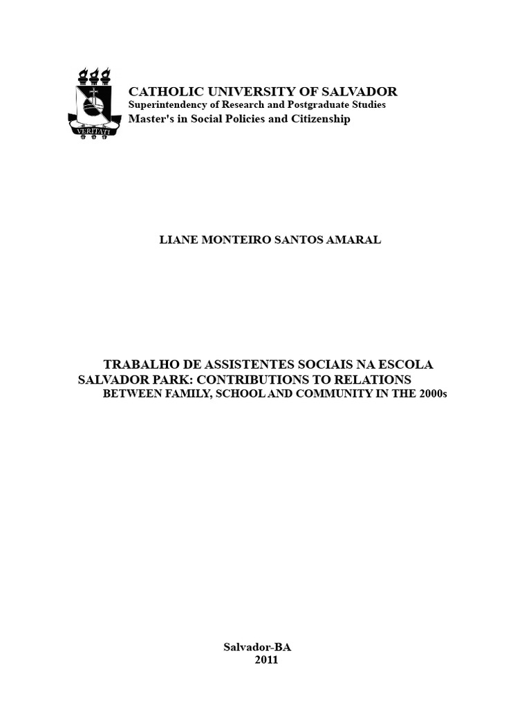 Liane Monteiro Santos Amaral | PDF | Community | Social Work