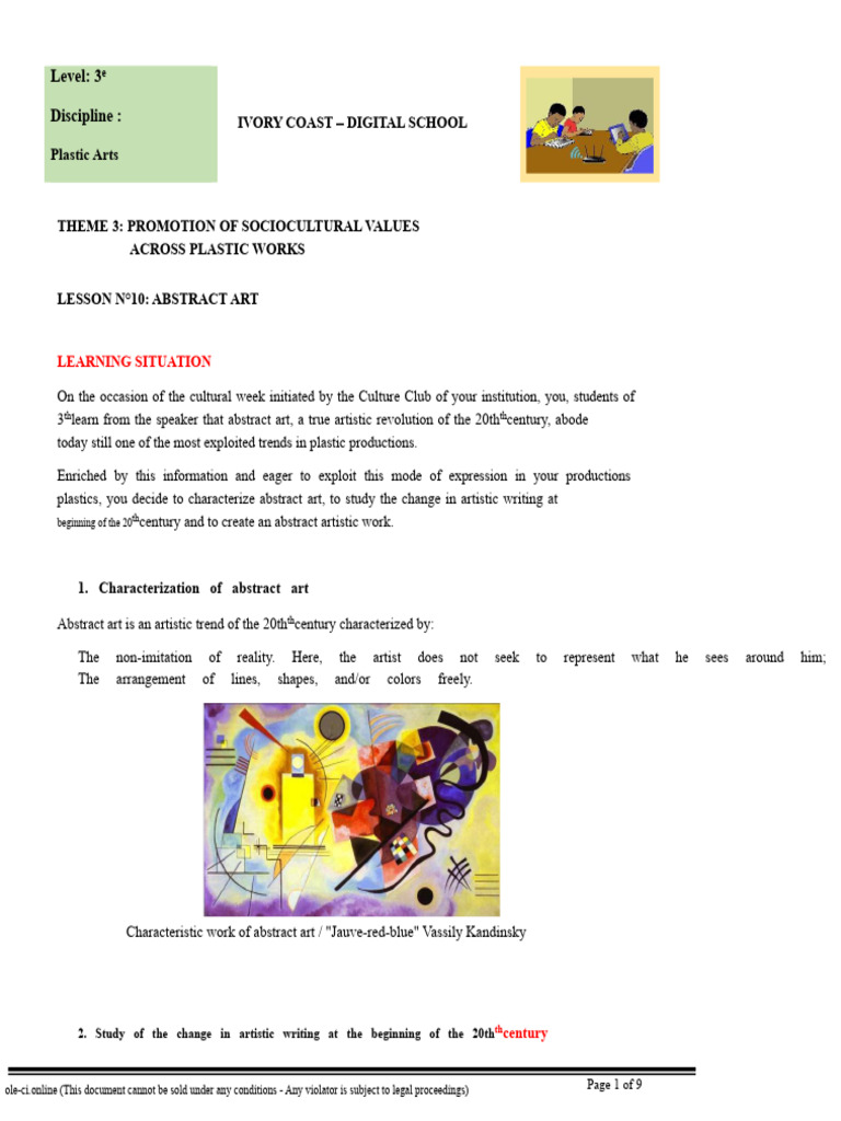 AP 3rd Year - L10 - ABSTRACT ART | PDF | Abstract Art | Art Movements
