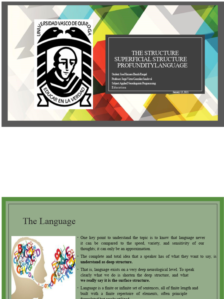 The Surface Structure and Deep Structure of Language | PDF | Human ...