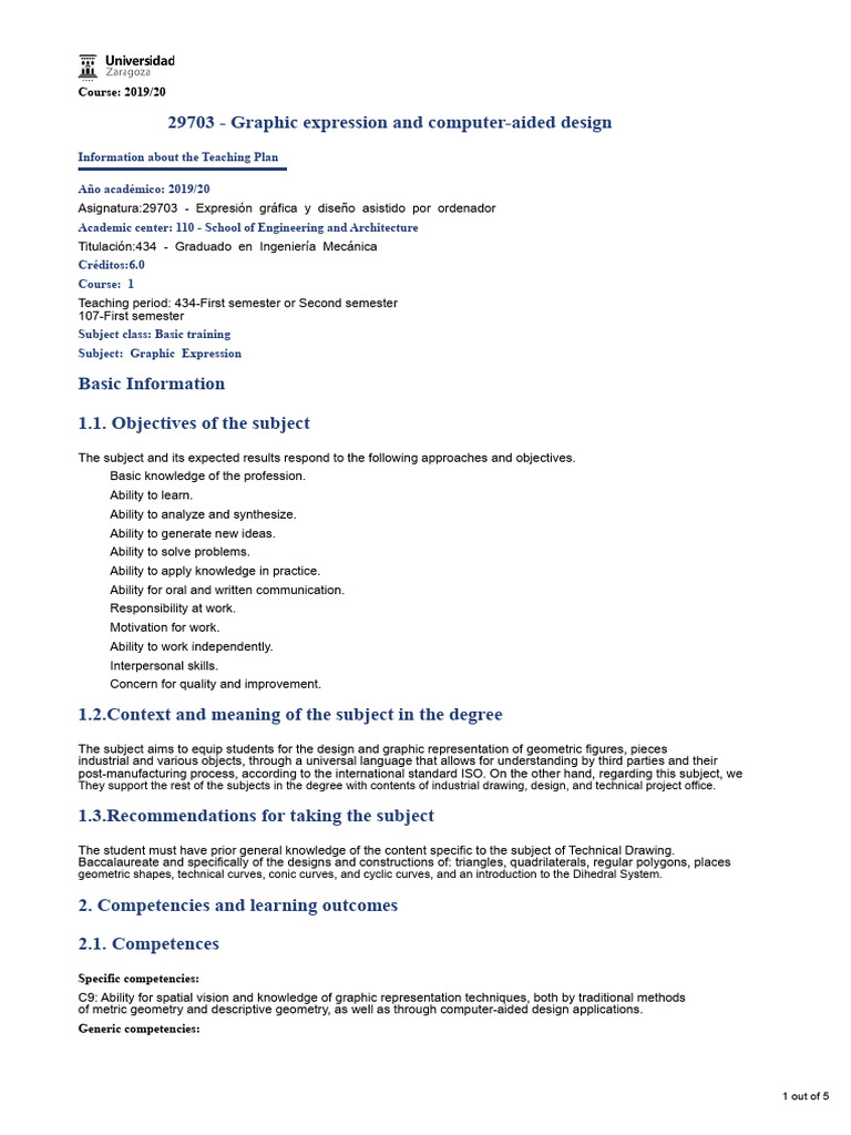 29703 - Graphic Expression and Computer-Aided Design | PDF | Technical Drawing | Computer Aided ...