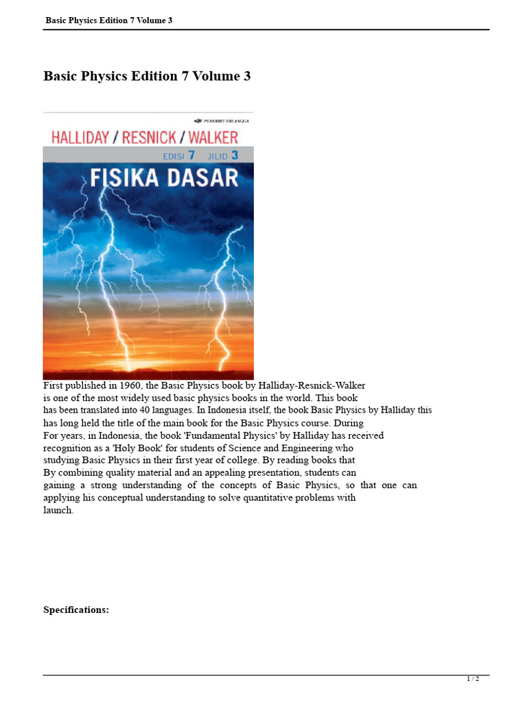 Basic Physics 7th Edition Volume 3 | PDF