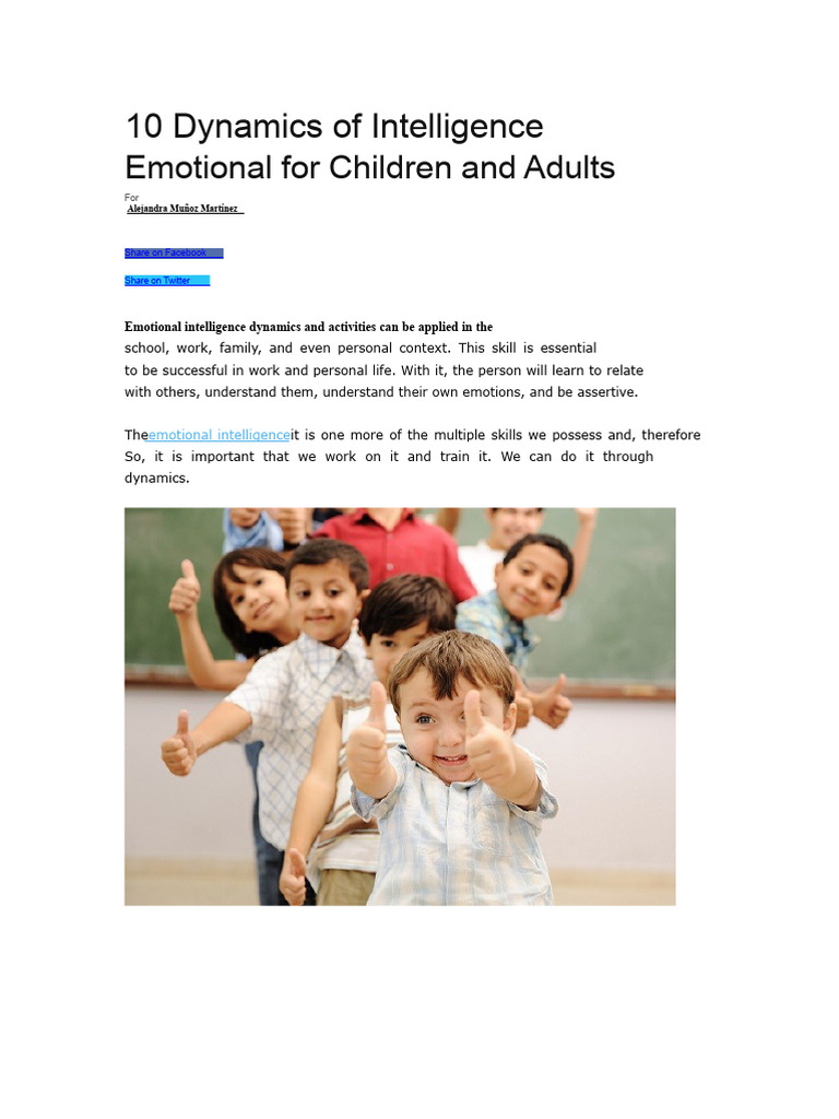 10 Emotional Intelligence Activities For Children and Adults | PDF ...