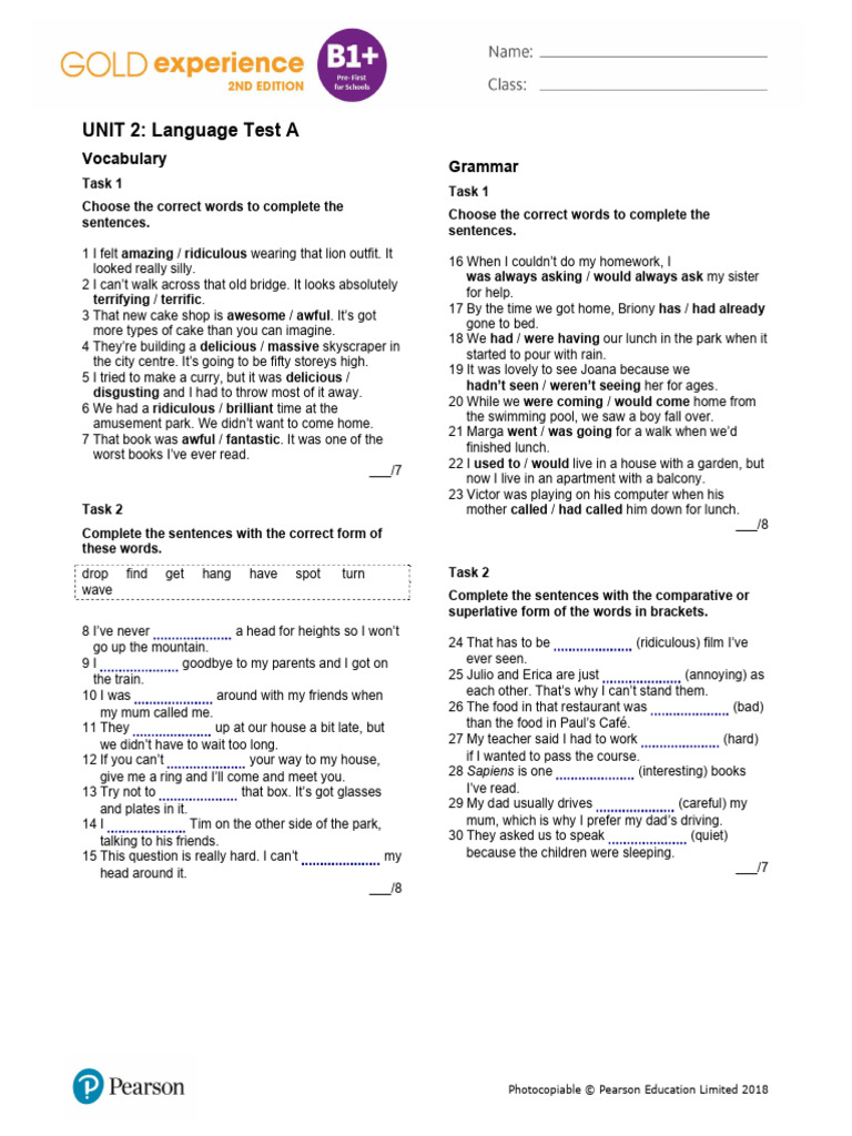 Language Test A: Vocabulary & Grammar | PDF | Moon Landing | Moon