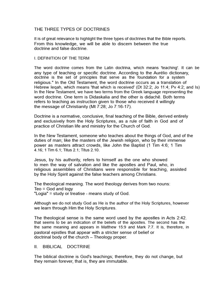 The Three Types of Doctrines | PDF | Justification (Theology) | Jesus