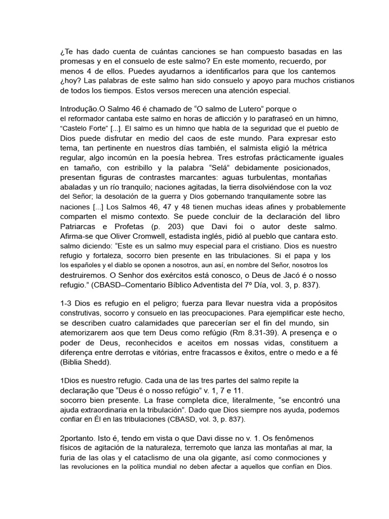 SALMO 46 ESTUDIO | PDF | Salmos | Himnos
