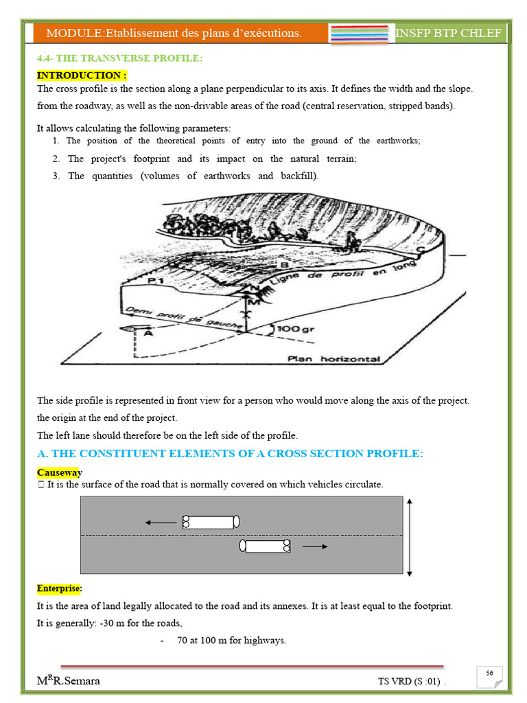 Cross Section Profile for Road Design | PDF | Road | Cartesian ...