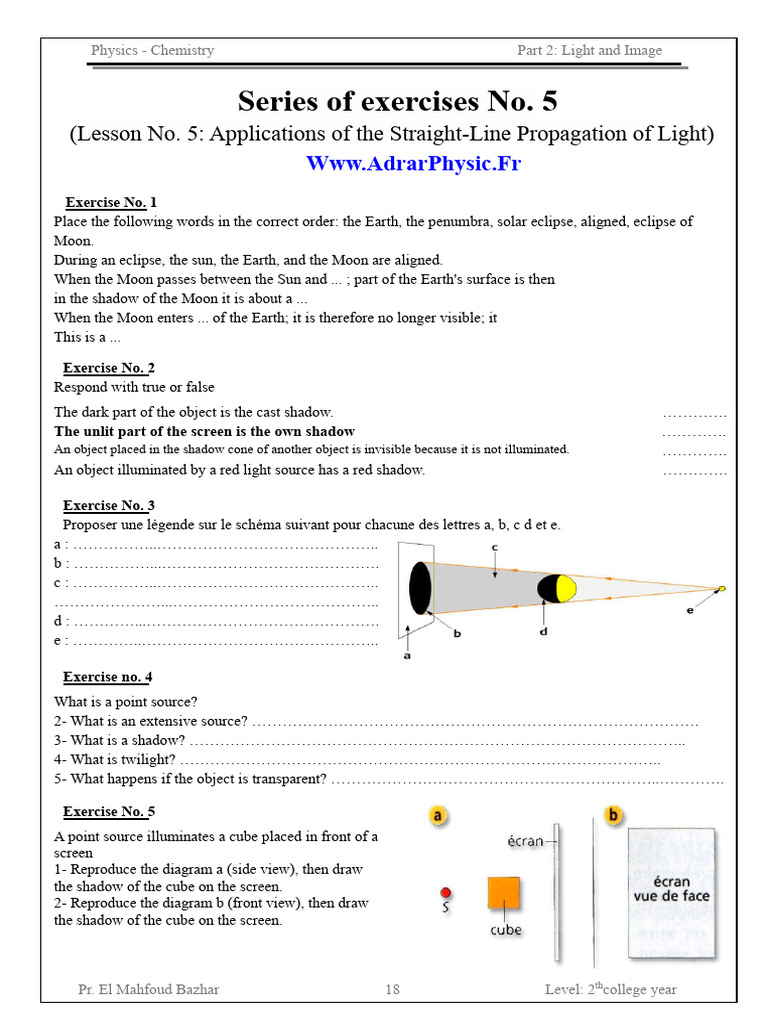 Series 1. Rectilinear Propagation of Light | PDF