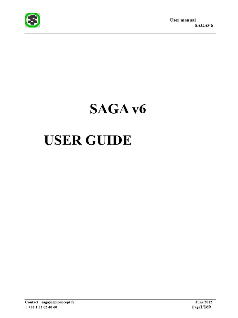 SAGA v6 User Manual and Guide | PDF | Menu (Computing) | Keyboard Shortcut