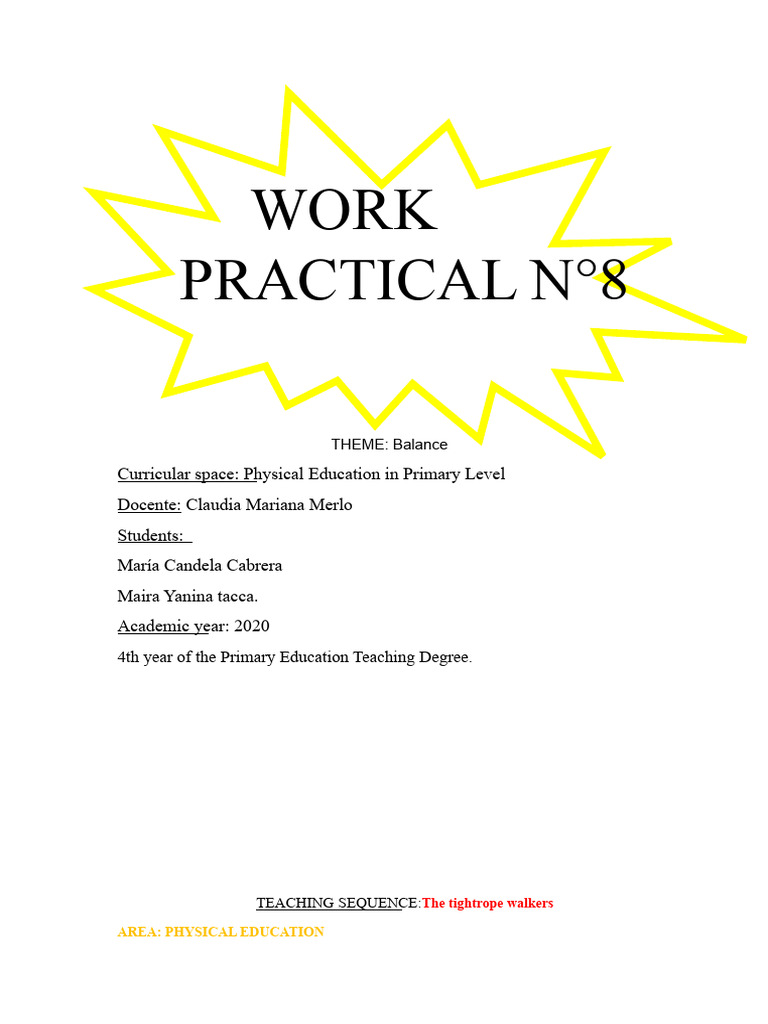 T.P-N8-Didactic Sequence-Balance | PDF | Classroom