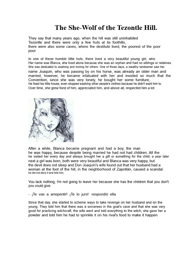 The She-Wolf of Tezontle Hill: A Tale | PDF | Folklore