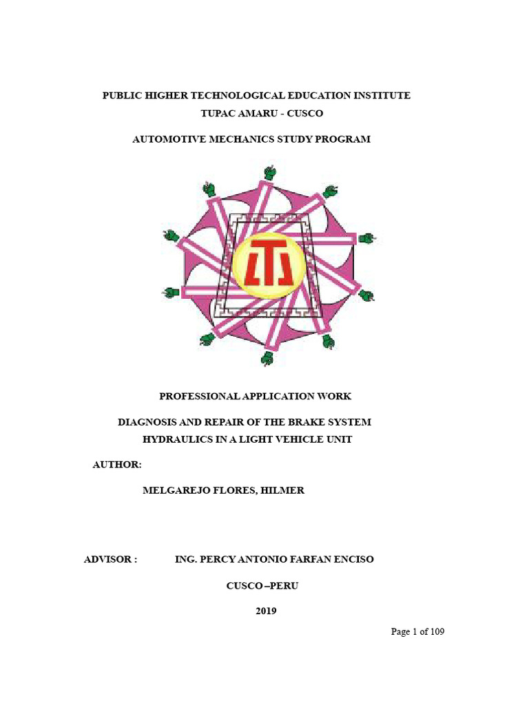 Thesis Melgarejo Maintenance of Brake System | PDF | Brake | Vehicles