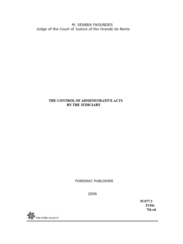 Judicial Control of Administrative Acts | PDF | Government Institutions ...