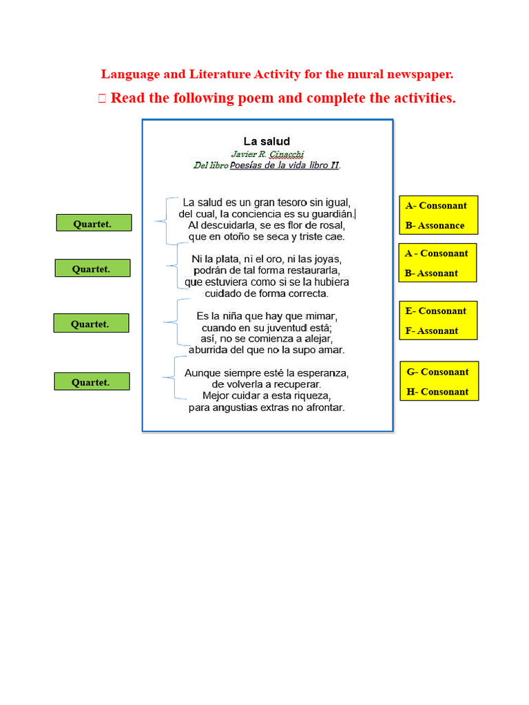 Health-Themed Poem Analysis Activities | PDF