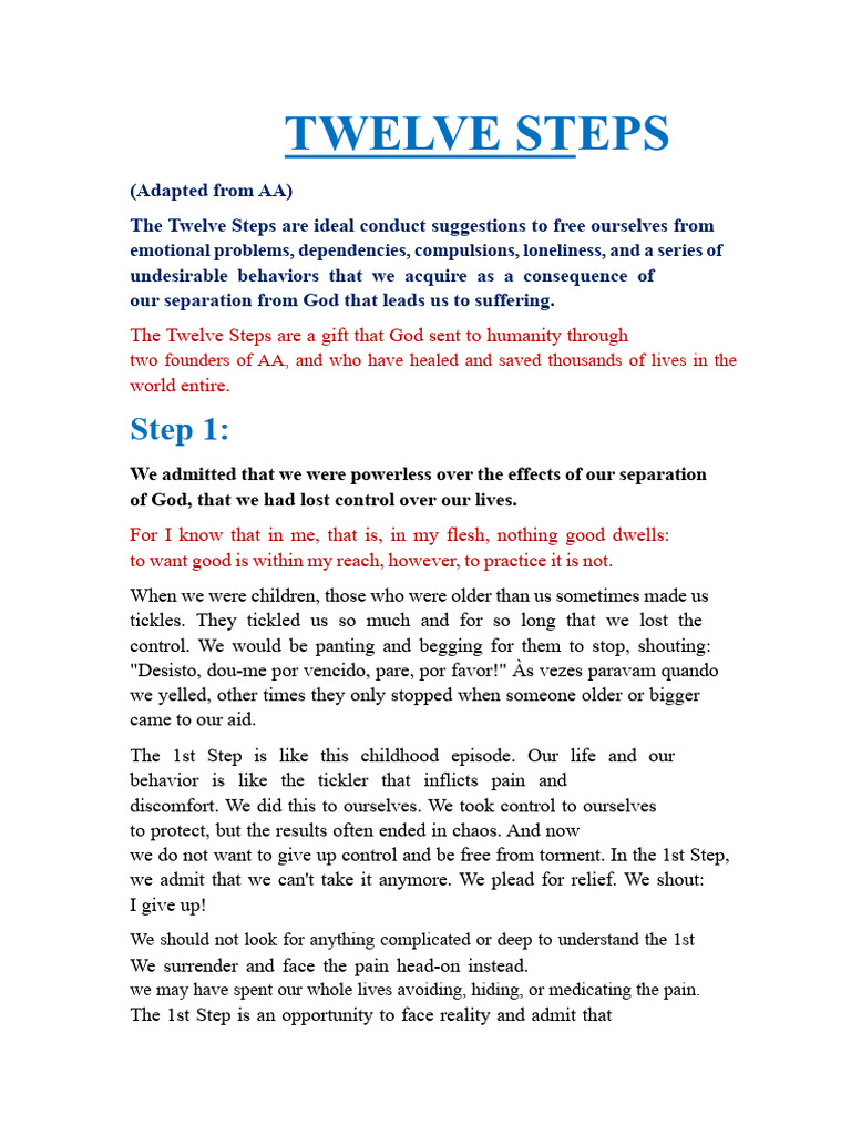 Understanding the Twelve Steps of AA | PDF | Twelve Step Program | Prayer