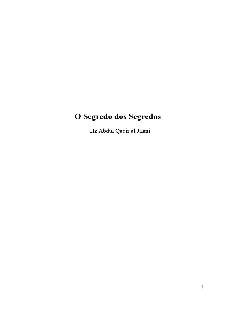 O Segredo Dos Segredos - Sheikh Abdel Qader Al Jilani | PDF | Maomé ...