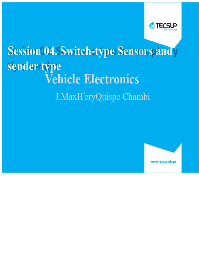 S04. Switch Type Sensors and Sender Type | PDF | Switch | Voltage