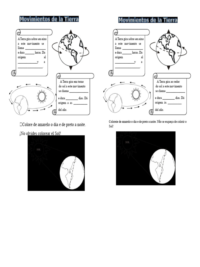 Ficha dos Movimentos da Terra | PDF