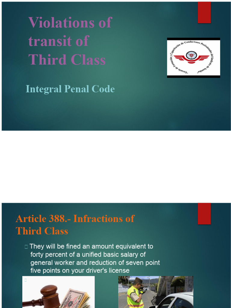 Third Class Traffic Violations Explained | PDF