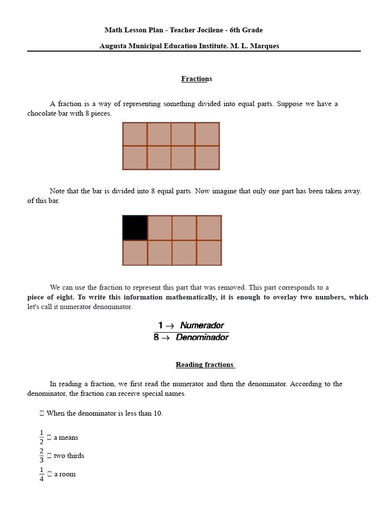 Fractions - 6th Grade | PDF | Discrete Mathematics | Number Theory