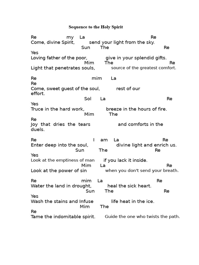 Sequence Prayer to the Holy Spirit | PDF | Systematic Theology | Theology