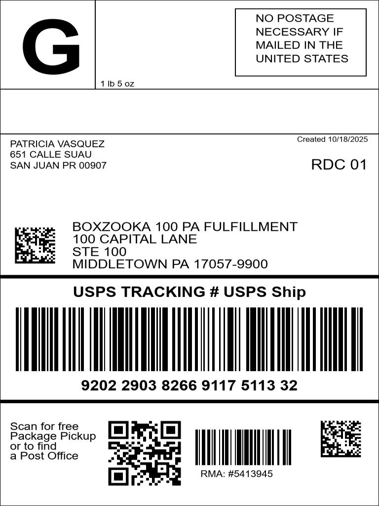 Usps Ground Advantage™ Return: Usps Tracking # Usps Ship | PDF