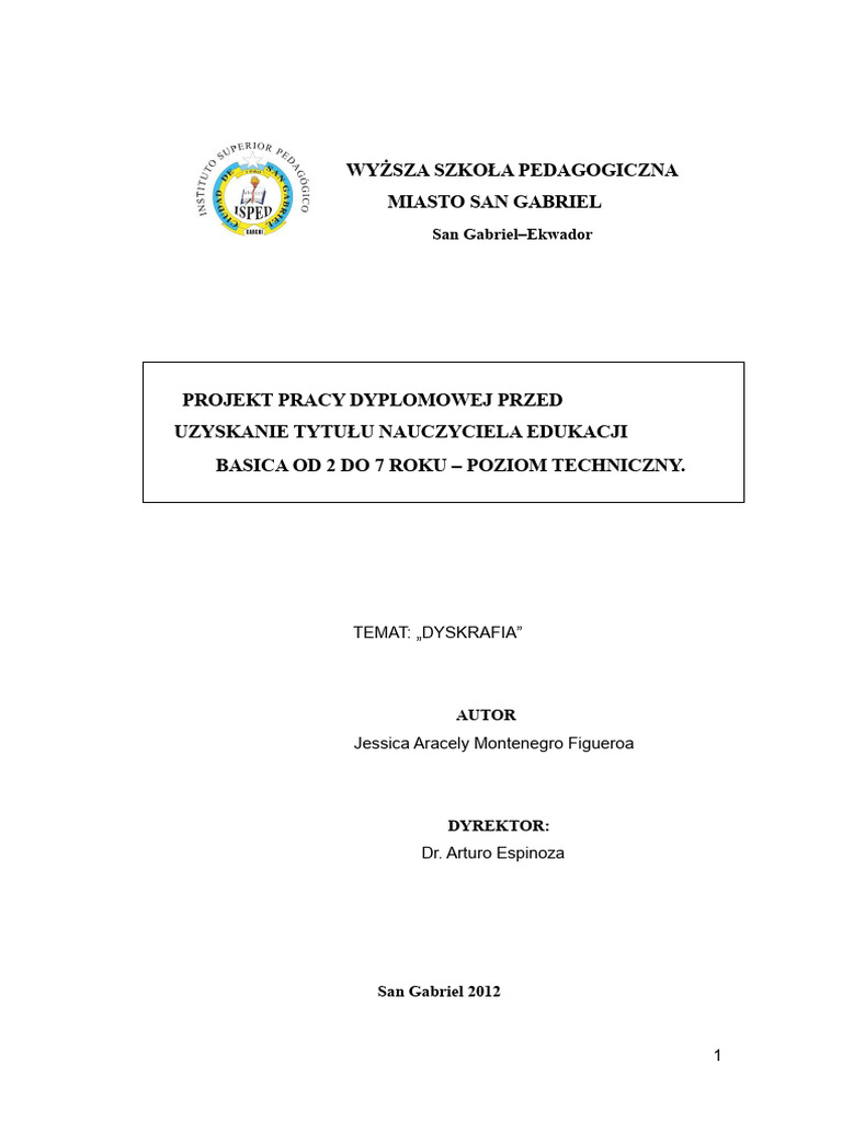 TEZA DYSGRAFIA | PDF