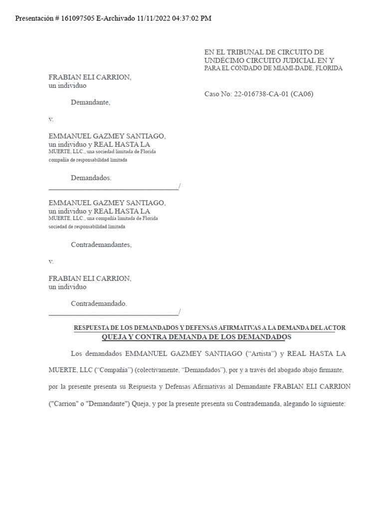 Respuesta y Contrademanda en Caso Judicial | PDF | Empleo | Demanda ...