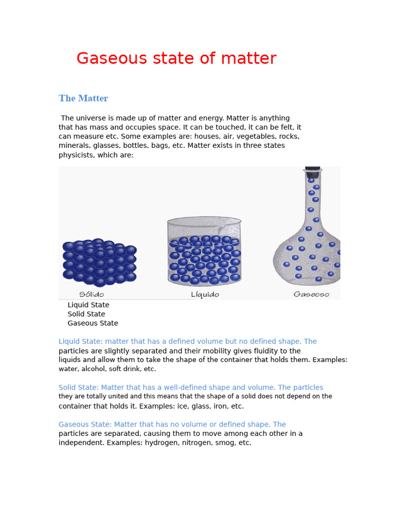 Gaseous State of Matter | PDF | Ion | Gases