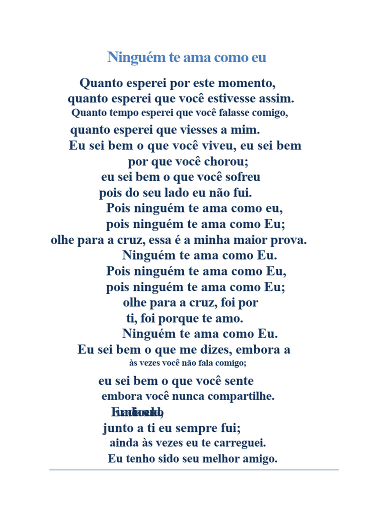 Ninguém te ama como eu | PDF