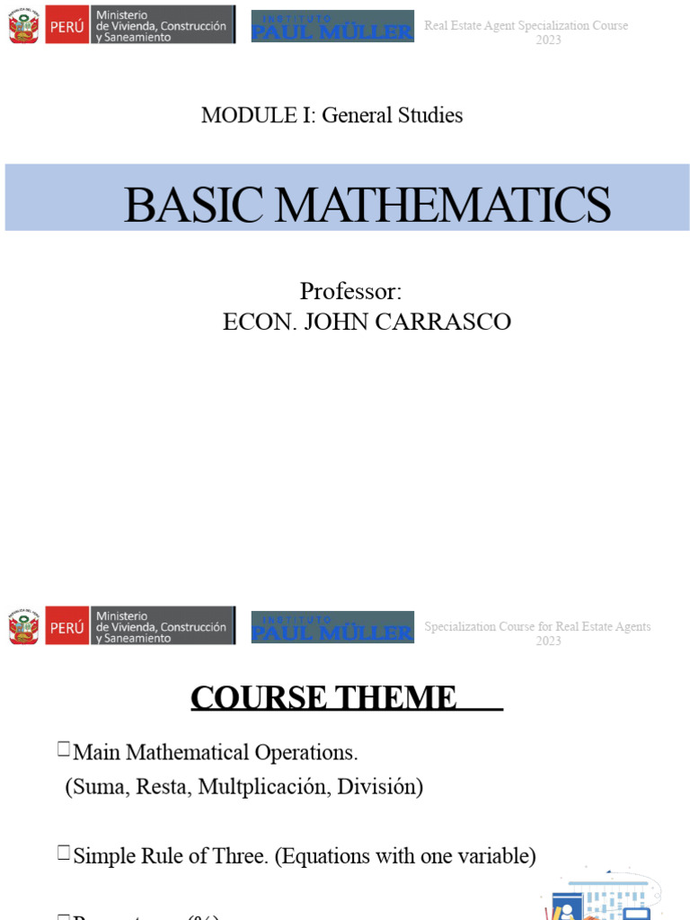 PPT. Basic Mathematics Course G10 PAUL MULLER | PDF | Division ...