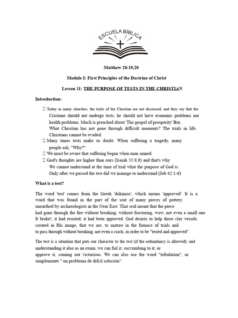 Understanding Christian Trials and Tests | PDF | Satan | Religious ...