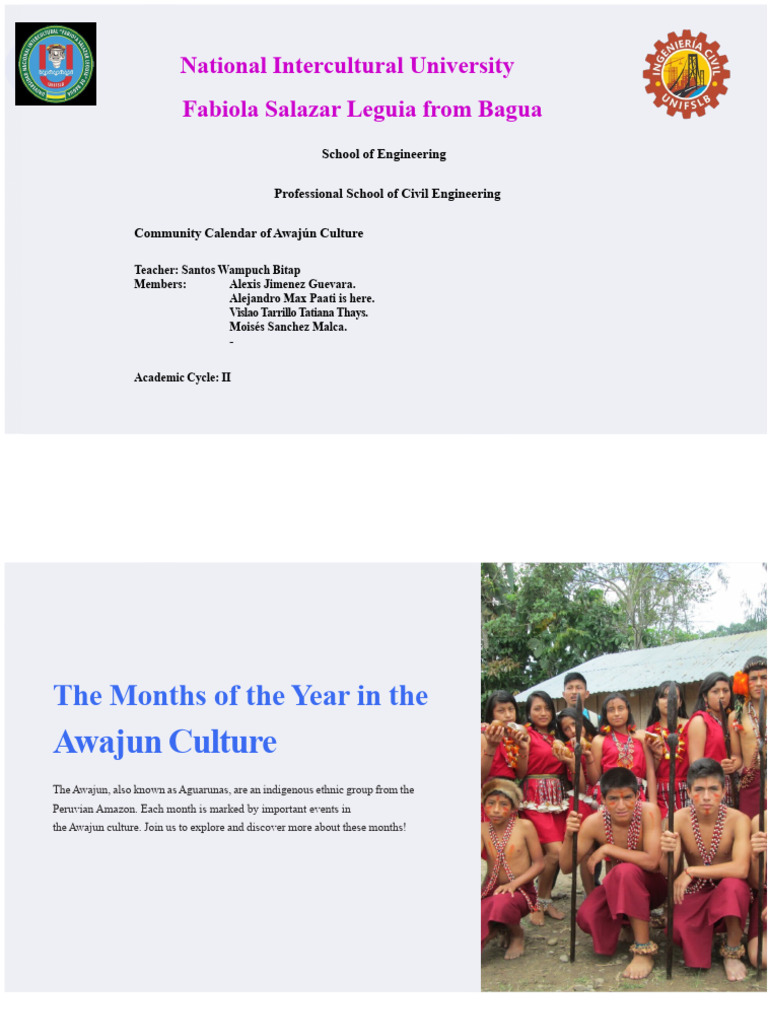 The Months of the Year in Awajun Culture | PDF | Festival