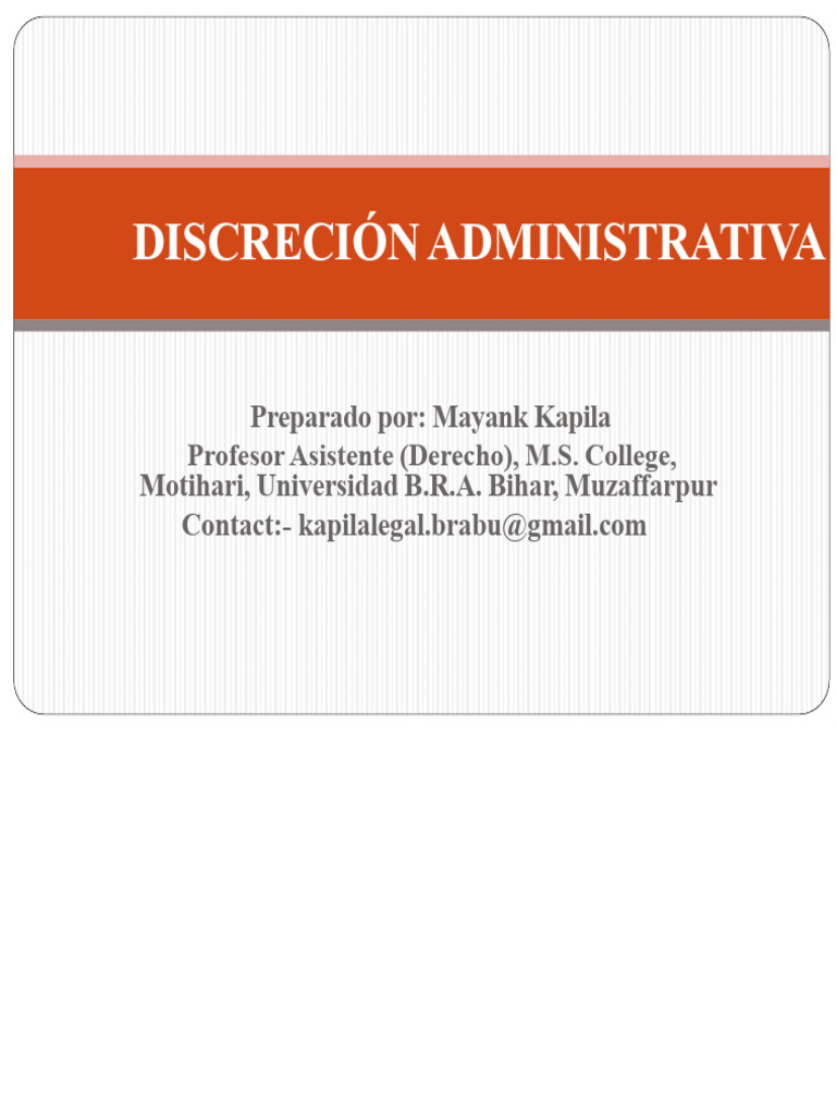 Discreción Administrativa | PDF | Derechos fundamentales | Revisión ...