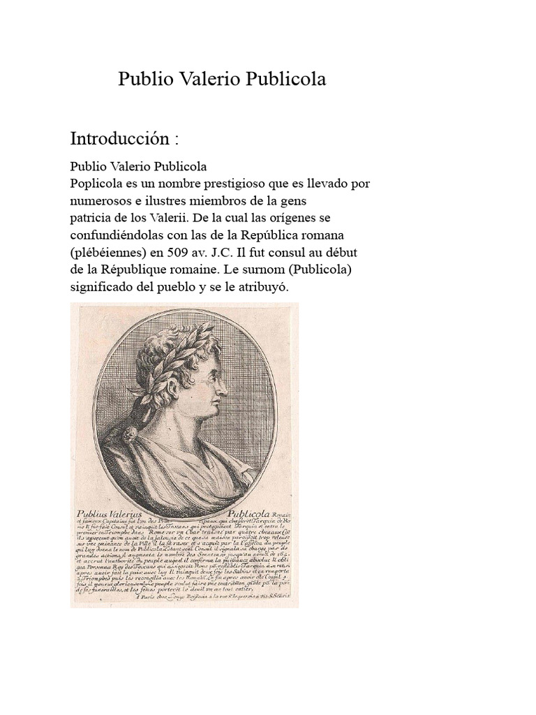 Publio Valerio Publicola | PDF | Roma antigua | Europa antigua