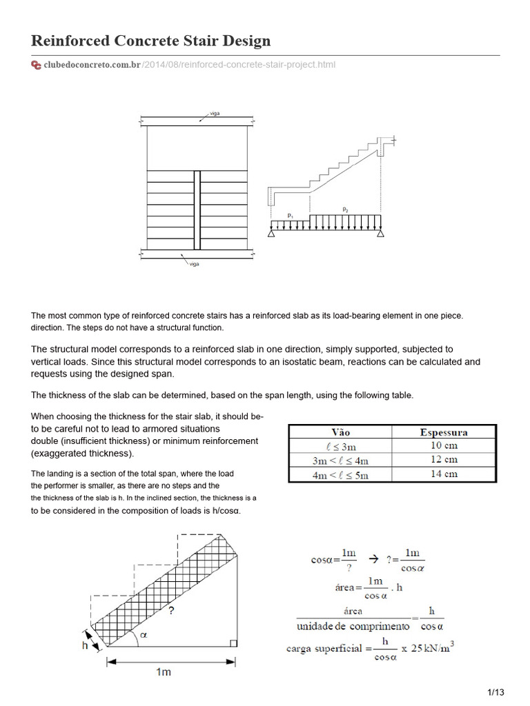 Reinforced Concrete Stair Design Guide | PDF | Stairs | Beam (Structure)