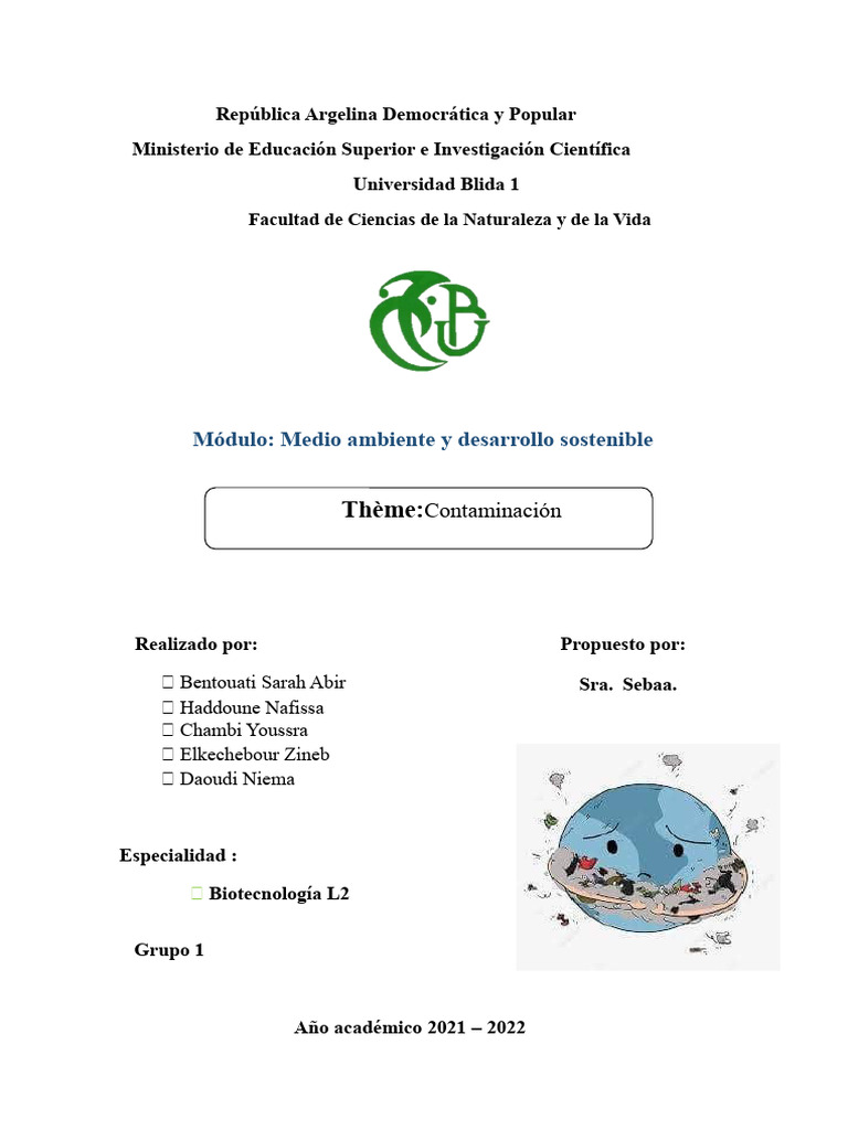 Exposición sobre la contaminación | PDF | Contaminación | La contaminación del aire