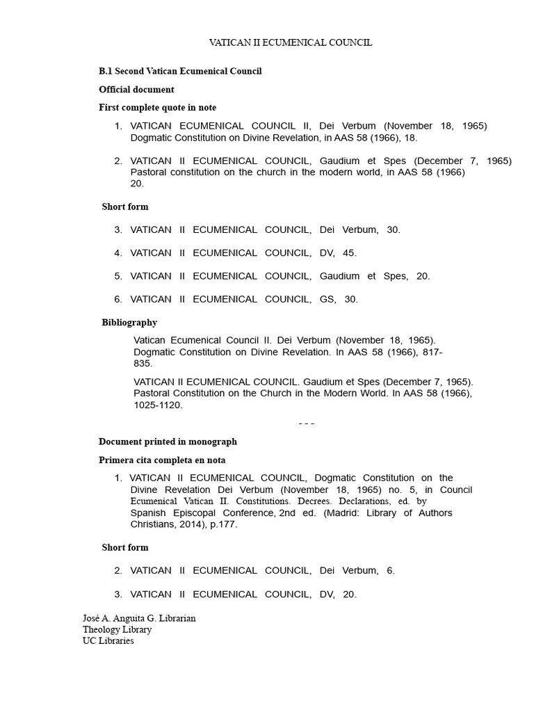 B.1.a Cite The Documents of The Second Vatican Council | PDF | Second ...