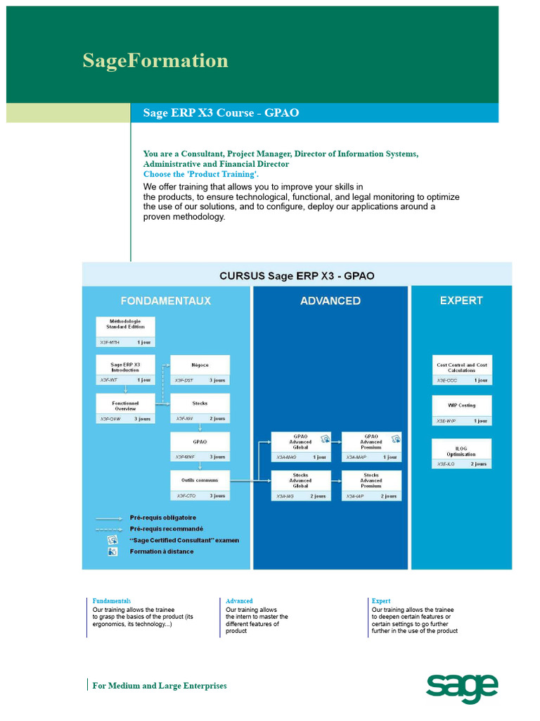 Sage ERP X3 Training Courses Overview | PDF | Enterprise Resource ...