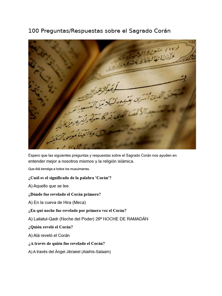 100 Preguntas sobre el Sagrado Corán | PDF | Profetas Y Mensajeros En ...