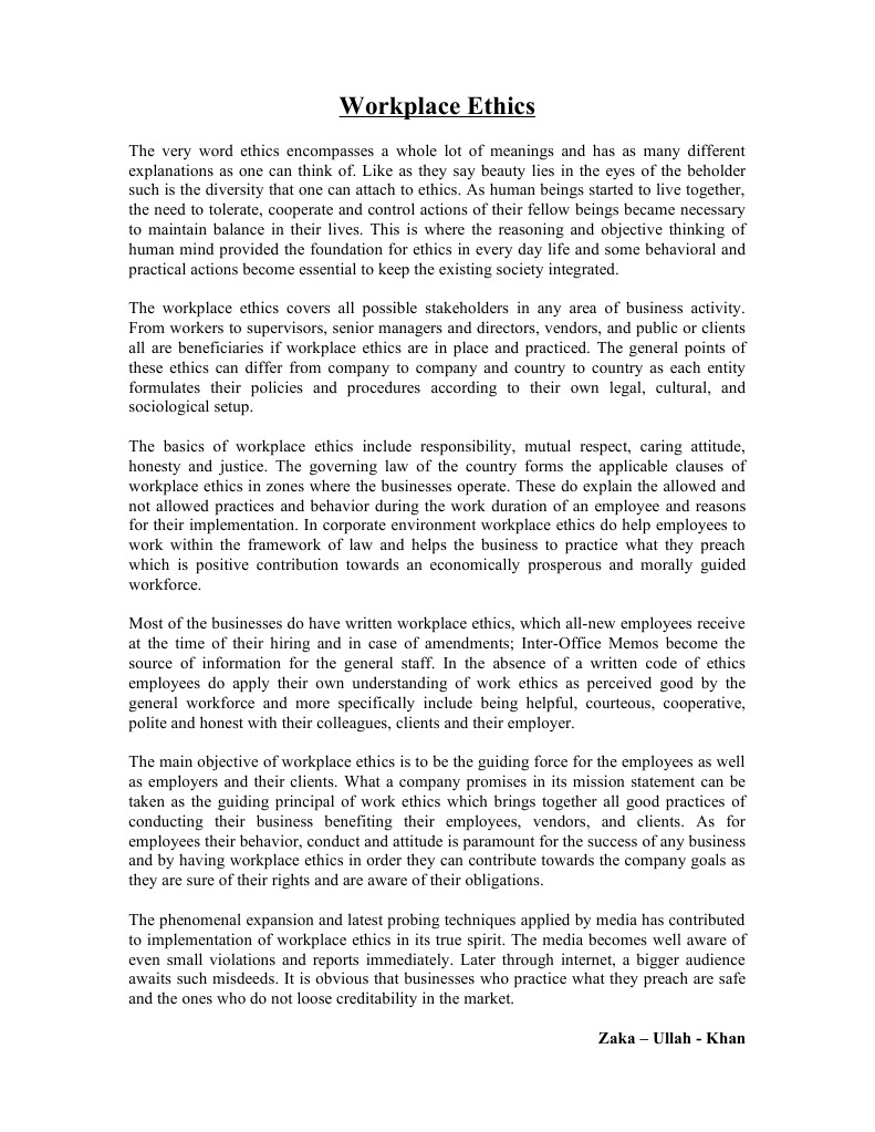 Workplace Ethics | PDF | Business