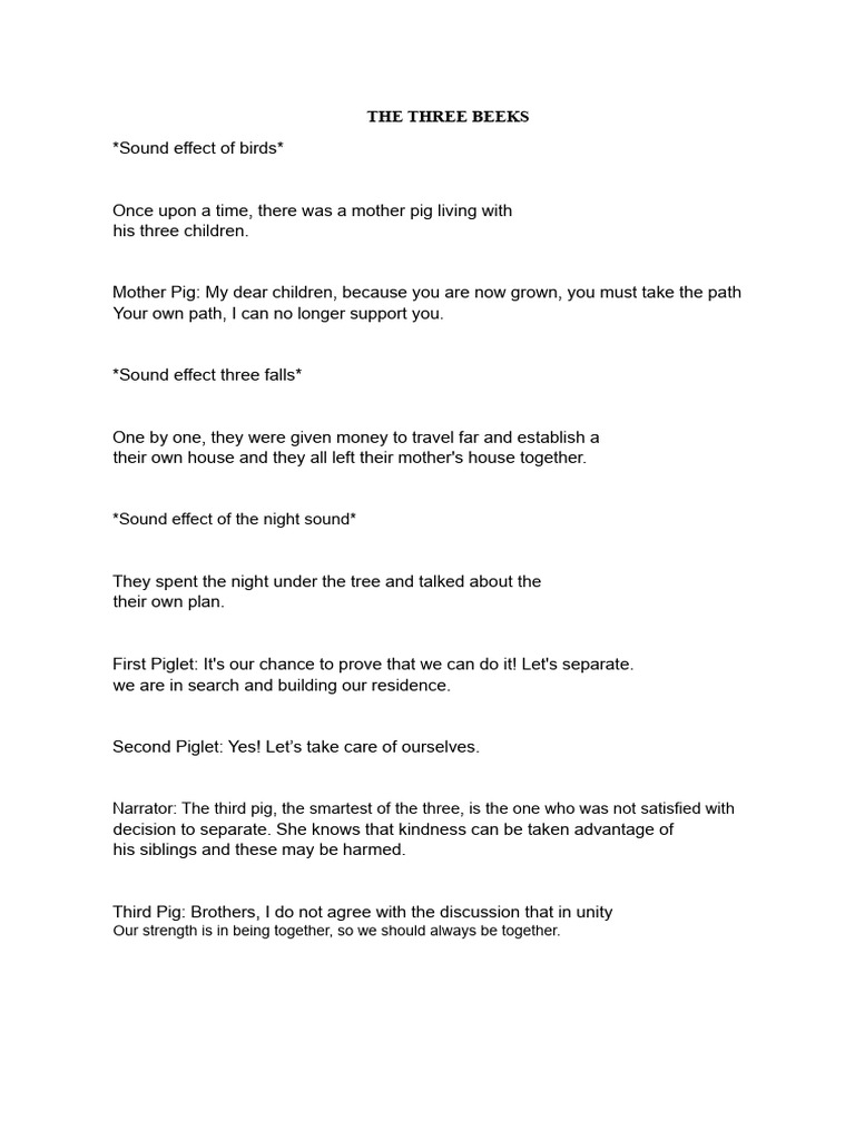 the-three-little-pigs-script | PDF | Pig