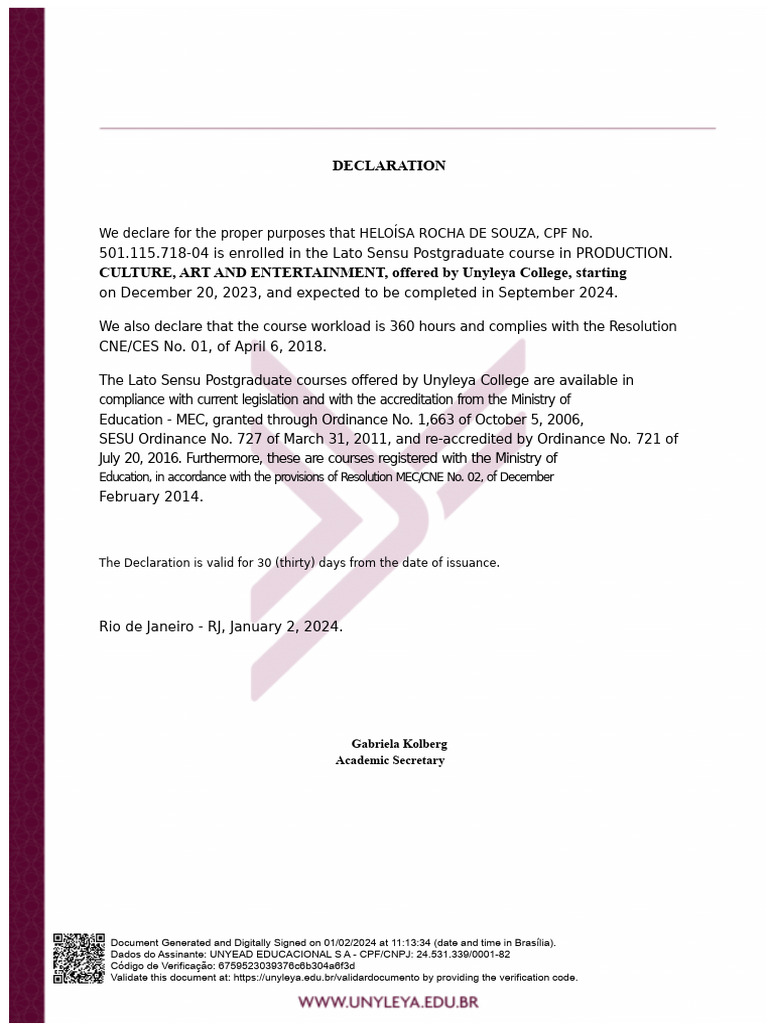 (Online Declaration) Registration Declaration | PDF