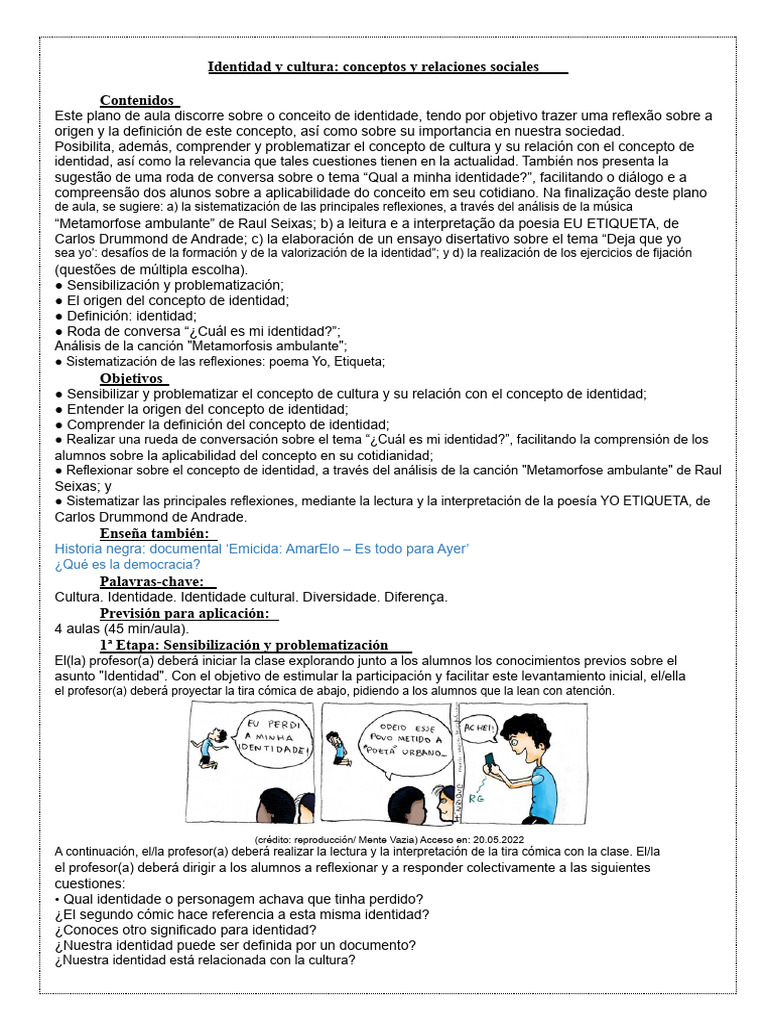 Identidad y cultura: reflexiones sociales | PDF | Sociedad | Antropología
